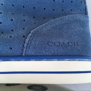 Coach | Shoes | Coach Blue Suede Sneakers Size 85m | Poshmark